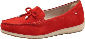 Tamaris Comfort Damen Mokassins aus Leder mit Schleife, Rot (Red Suede), 36 EU