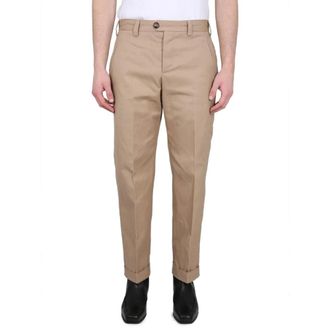 Pantaloni Torino Homme, Pantalons, Beige, Taille: W30 Pantalon en coton ajust&eacute;