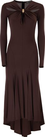 Elisabetta Franchi Robe en jersey en cr&ecirc;pe avec d&eacute;tail de bijoux