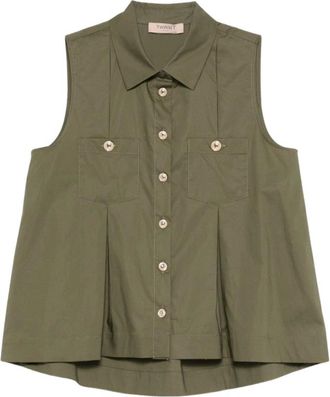 Twinset Femme, Blouses et Chemises, Vert, Taille: 38 FR Twin-set Chemises