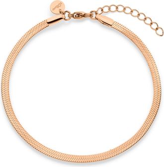 s.Oliver Bracelet - Elegantes Armband aus poliertem Edelstahl - ros&eacute;gold - Schlangenkette verstellbar bis 21 cm - wasserfest & hautfreundlich