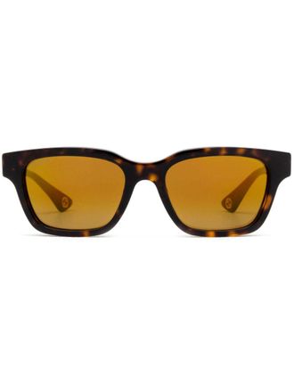 Gucci lunettes de soleil &agrave; logo imprim&eacute; - Marron