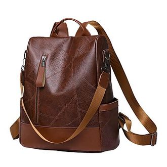 Generic Sac &agrave; dos pour femme 2023 - Texture cuir souple - Grande capacit&eacute; - Style d&eacute;contract&eacute;, marron, taille unique