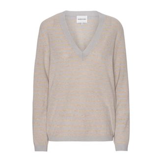 Americandreams Christy V-Ausschnitt Kaschmirpullover - - Knitwear - Damen - Beige - XL