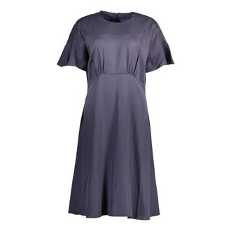 GANT Kurzes Blaues Kleid mit Rundhalsausschnitt - - Dresses - Damen - Blau - XS