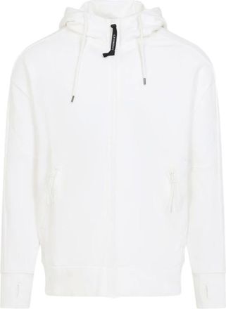C.P. Company C.p. Company, Homme, Sweatshirts et sweats &agrave; capuche, Blanc, Taille: L Diagonal Raised Fleece SweaT-shirt
