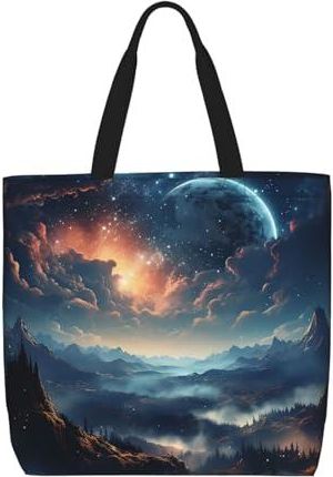 Generic Nature Galaxy Sac Fourre-Tout Grand Sacs De Courses L&eacute;ger Sac Courses Pour Travail Shopping Quotidienne