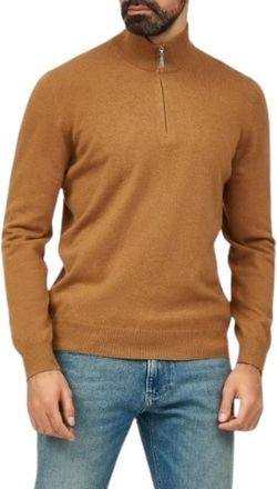 Gran Sasso Pullover mit Stehkragen und halblangem Rei&szlig;verschluss - - Knitwear - Herren - Braun - 3XL
