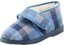 Damart Chaussons &Agrave; Scratch Thermolactyl pour Homme, Couleur : Marine Carreaux, Taille : 42