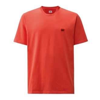 C.P. Company Logo Patch Tee aus Baumwolle - - Tops - Herren - Orange - S