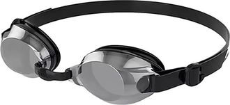 Speedo Unisex Erwachsene Jet V2 Schwimmbrille | Anti-Beschlag Schwimmbrille, Schwarz/Wei&szlig;/Chrome, Einheitsgr&ouml;&szlig;e