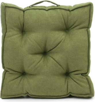 Gözze Boxkissen mit Tragegriff, Sitzkissen, Gesteppt, Darco, 40 x 40 x 7 cm - Grün