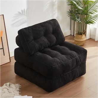 Generic 4-in-1-Schlafsofa, klappbares und wandelbares Schlafsofa mit Kissen, Design menschlicher K&ouml;rperkurven, Verwendung im Wohnzimmer(Noir)