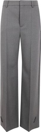 Jean Paul Gaultier Femme, Pantalons, Gris, Taille: 36 FR Pantalon ajust&eacute; avec d&eacute;tail de boutonnage &agrave; lourlet