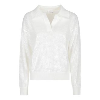 P.A.R.O.S.H. Kobalt Polo-Rollkragenpullover - - Knitwear - Damen - Wei&szlig; - M