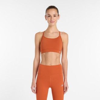 New Balance Damen NB Essential Yoga Bra in Rot, Poly-Strick, Gr&ouml;&szlig;e XS