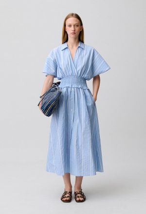 Claudie Pierlot Gestreiftes Kleid in Wickeloptik