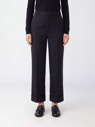 Tela Pantalon droit &agrave; revers en m&eacute;lange de laine &agrave; taille mi-haute