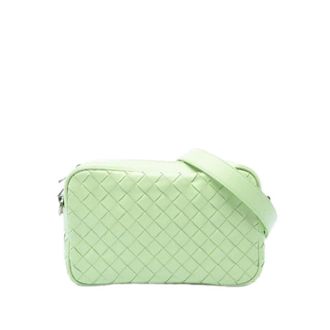 Bottega Veneta Sac bandouli&egrave;re en cuir tress&eacute; Pre-owned - Femme - Pre-owned - Vert - Taille: ONE Size
