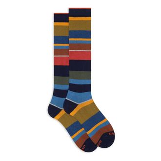 Gallo Gallo, Femme, Sous-v&ecirc;tements, Multicolore, Taille: ONE Size Long Socks Cotton and Cashmere Macro Stripe