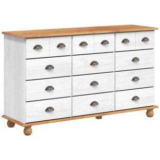vidaXL Schubladenkommode Wei&szlig; 79 x 40 x 133.5 cm Massivholz Kiefer Vidaxl