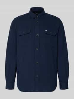 Fynch-Hatton Regular Fit Hemdjacke aus Leinen-Baumwoll-Mix mit Kentkragen