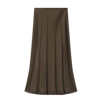 Vince Femme, Jupes, Vert, Taille: 44 FR Jupe midi coupe trap&egrave;ze
