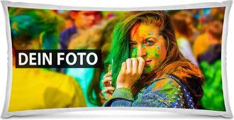 Tassendruck Foto-Kissen XXL Selbst gestalten (80 x 40 cm) - mit Foto individuell Bedruckt - Weiß - 100% Polyester/Inkl. Kissenfüllung/Personalisierte Geschenk-Ide