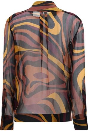 Emilio Pucci Silk Marmo Print Shirt - Multicolor