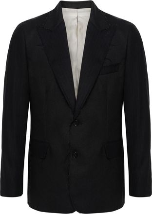 Eraldo Frayed Pinstriped Wool Blazer