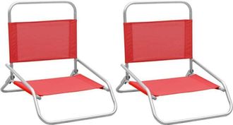 vidaXL Klappbare Strandst&uuml;hle 2 Stk. Rot Stoff Vidaxl