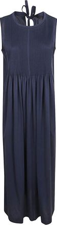 Max Mara Femme, Robes, Bleu, Taille: 42 FR Ricordo Pintuck Midi Dress