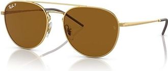 Ray-Ban Rb3589 Sonnenbrillen Arista Gold Fassung Braun Glas Polarisiert 55-18