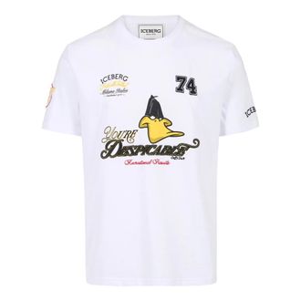 Iceberg Homme, Tops, Blanc, Taille: M T-shirt en jersey de coton &agrave; coupe r&eacute;guli&egrave;re