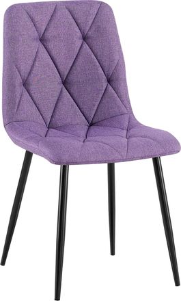 Clp Esszimmerstuhl gepolstert Clairton, Küchenstuhl mit gestepptem Bezug, mit schwarzem Metallgestell, bis 150 kg belastbar, Farbe:lila, Material:Stoff