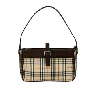 Burberry Sac bandouli&egrave;re en cuir et toile Pre-owned - Femme - Pre-owned - Beige - Taille: ONE Size