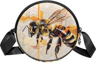 Generic Sac &agrave; bandouli&egrave;re Circle pour femme, petit sac &agrave; bandouli&egrave;re avec fermeture &eacute;clair, bretelles r&eacute;glables, sac &agrave; main rond d&eacute;contract&eacute; pour femmes et fi