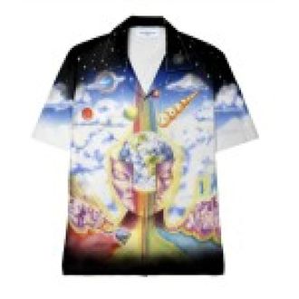 Casablanca Homme, Chemises, Multicolore, Taille: M Chemise en soie avec imprim&eacute; graphique
