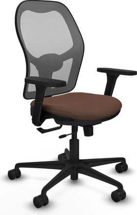 Piqueras y Crespo B&uuml;rostuhl mit 3D-Armen, h&ouml;henverstellbare Lendenwirbelst&uuml;tze, ausgestattet mit Syncro/Traslack und injiziertem Schaumstoff, Grau/Dunkelbraun