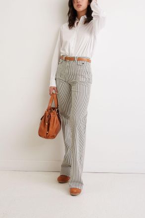 Gerard Darel Jean Flare &agrave; rayures contrast&eacute;es - ANNA - Naturel