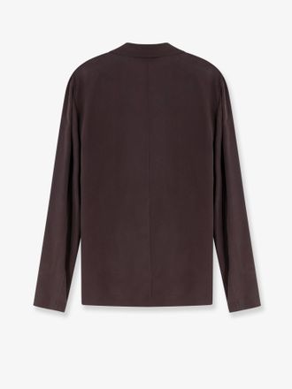 Alysi Womens Blazer Loose Silk Brown Blazers Jacket