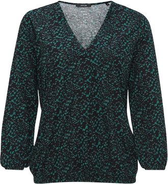 OPUS Damen Langarmshirt | Printshirt SANNAH Splendid aus Viskose Black, 38