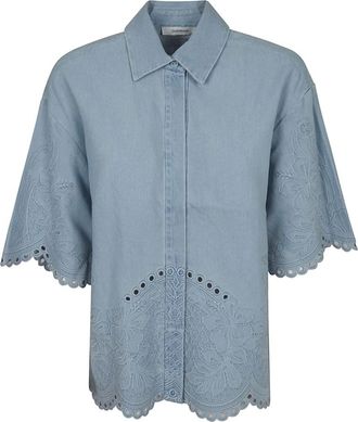 Zimmermann Femme, Blouses et Chemises, Bleu, Taille: 36 FR Daylight Denim Shirt