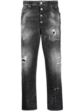 Dsquared2 Tapered-Jeans im Distressed-Look - Schwarz