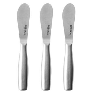 Boska Set de Coteaux à Tartiner Mini Copanhagen / 3 petits couteaux à tartiner/Acier inoxydable/Argenté / 13 x 1,8 x 1 cm