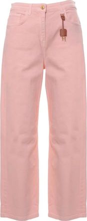 Elisabetta Franchi Femme, Jeans, Rose, Taille: W29 Jeans en coton teint avec breloque logo