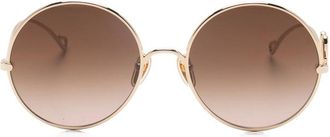 Chlo&eacute; CHLOE OVERSIZED CIRCLE BROWN GRAD LENS METAL SUNGLASSES