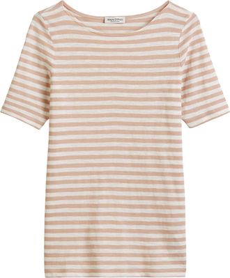 Marc O'Polo Damen T-Shirt aus Bio-Baumwolle gestreift, Mehrfarbig (Multi), XS