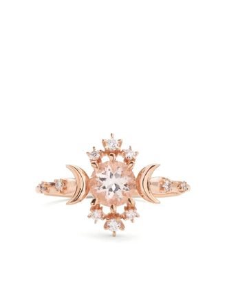 Sofia Zakia 14kt yellow gold Wandering Star morganite and diamond ring