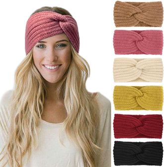 Dreshow 6 St&uuml;ck Winter Stirnband Damen Strick Ohrenw&auml;rmer Stirnb&auml;nder M&auml;dchen Gestrickt Stirnband Kopfband Haarband Headwrap Frauen Haarb&auml;nder